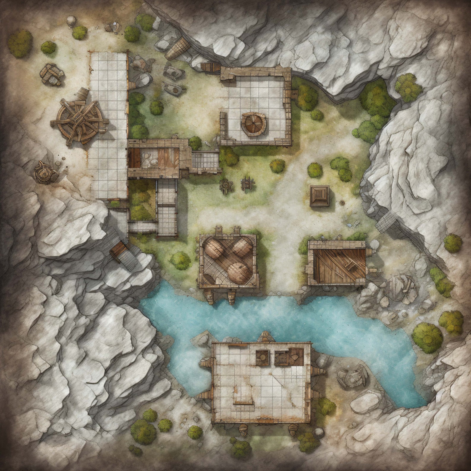 10 Town Battle Maps, Dnd Battle Map, Pathfinder, D&D, Battlemap ...