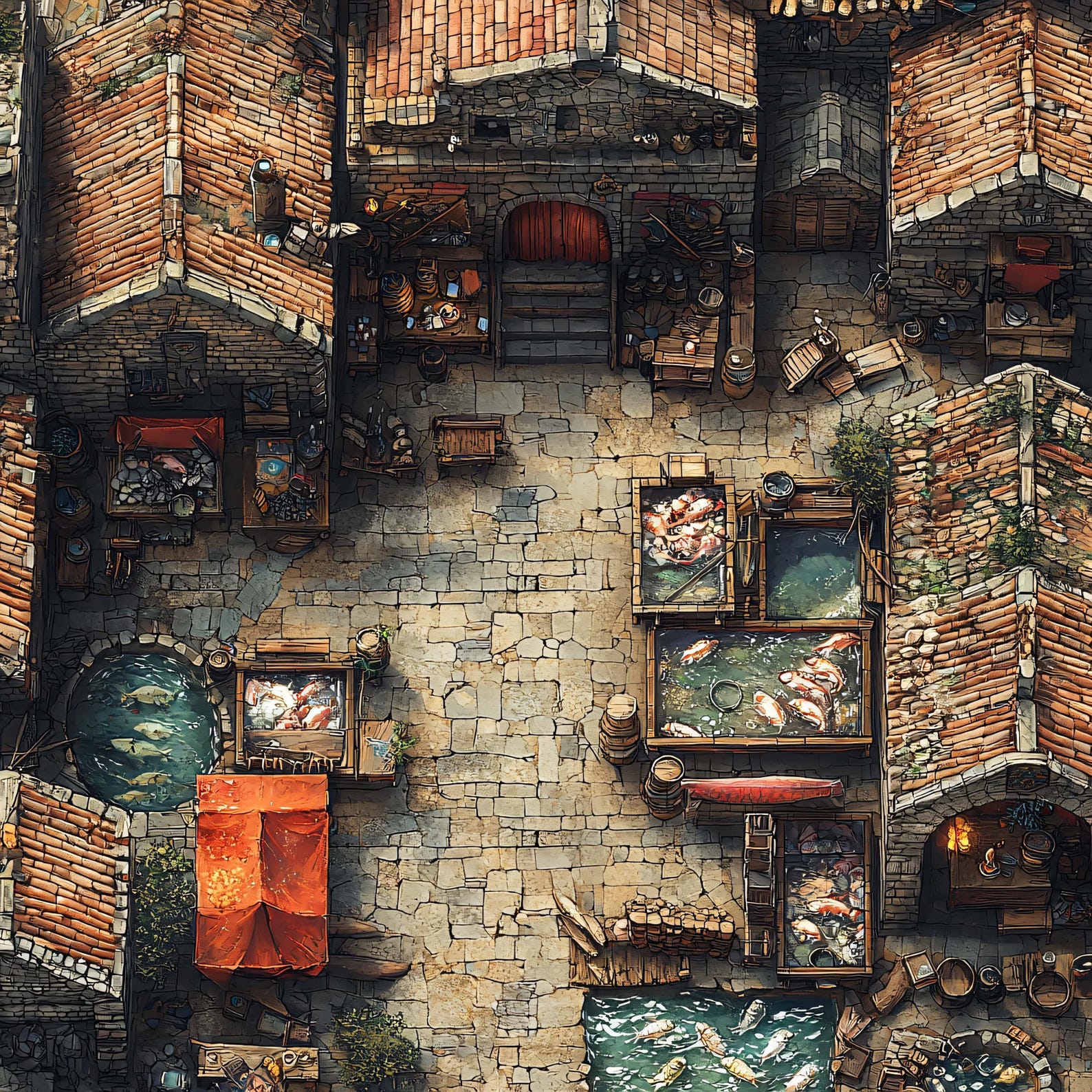 10 Market Battlemaps, Dnd Battle Map, Pathfinder, D&D, Battlemap ...