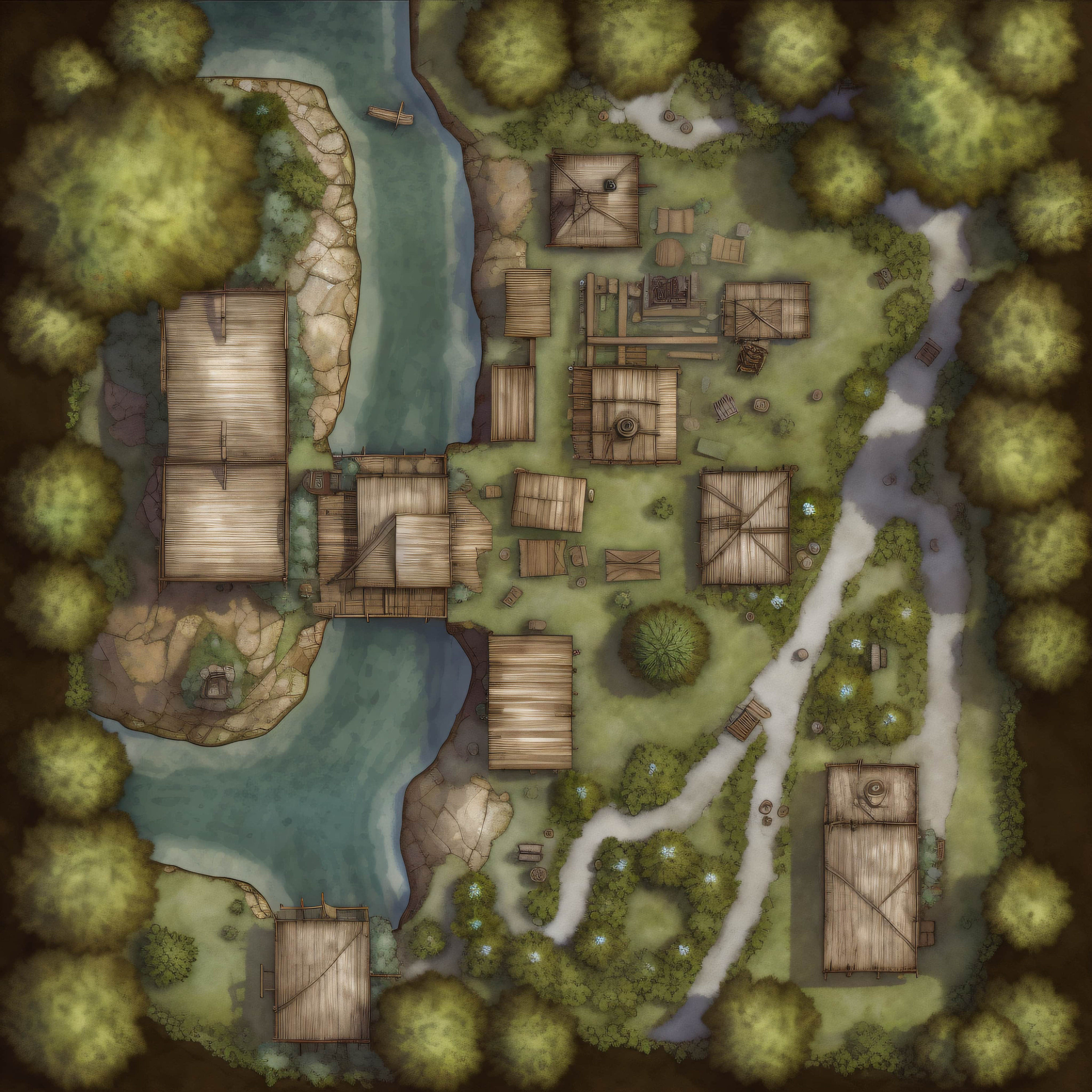 10 Town Battle Maps, Dnd Battle Map, Pathfinder, D&D, Battlemap, Dungeons and Dragons, Roll20 ...