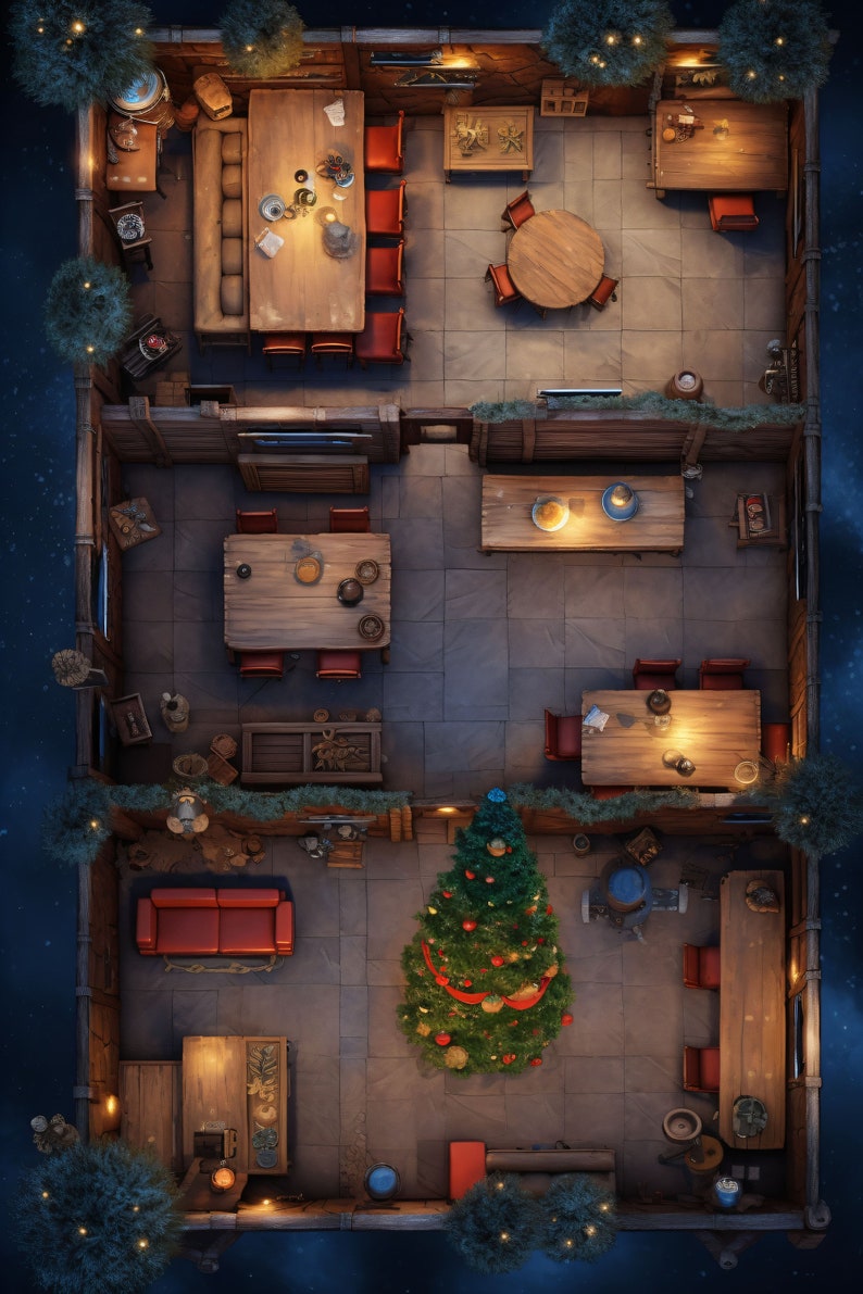 20 Christmas/holiday Battle Maps, Dnd, Pathfinder, D&D, Dungeons and ...