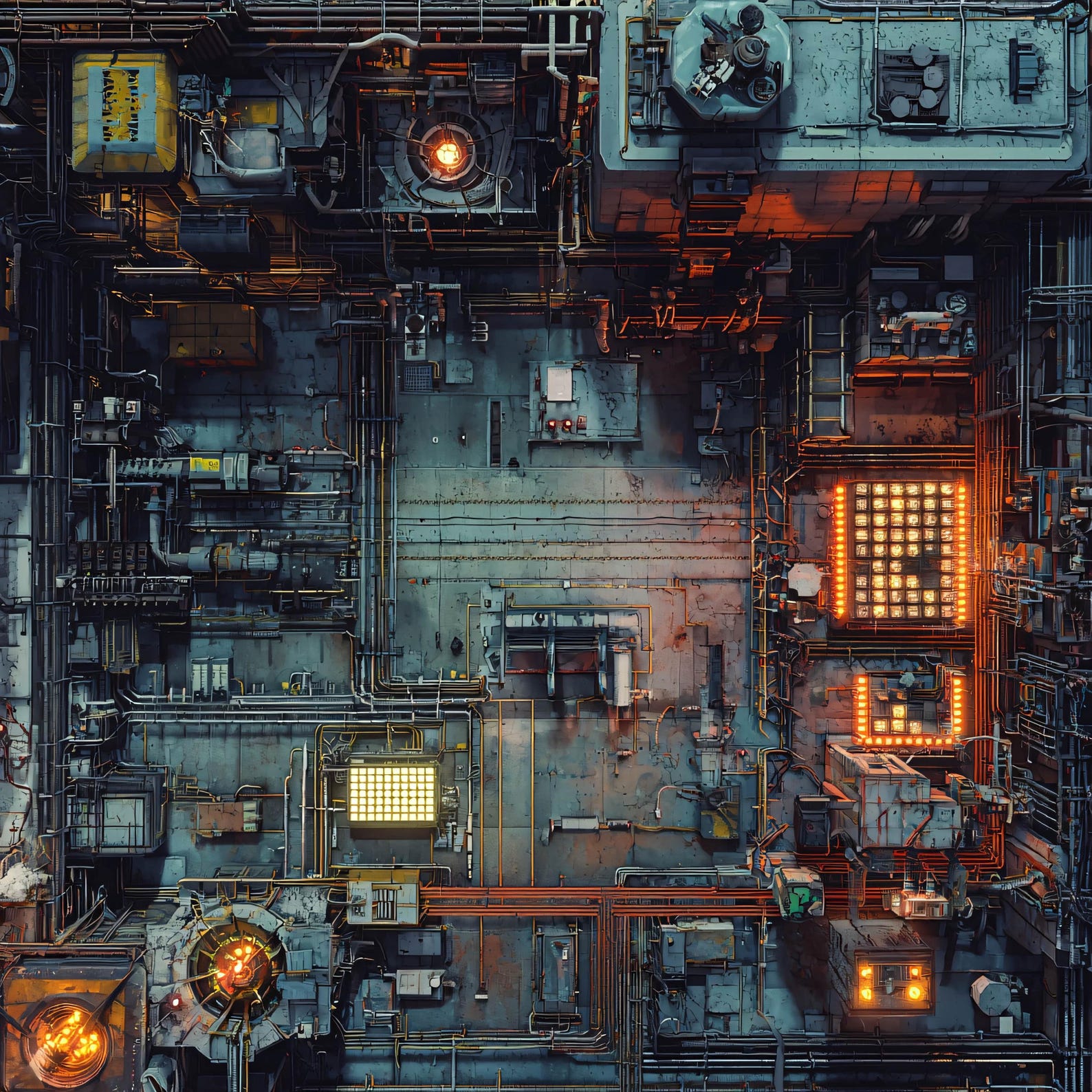 10 Gridless Cyberpunk Industrial Battlemaps | VTT Pack for Shadowrun ...