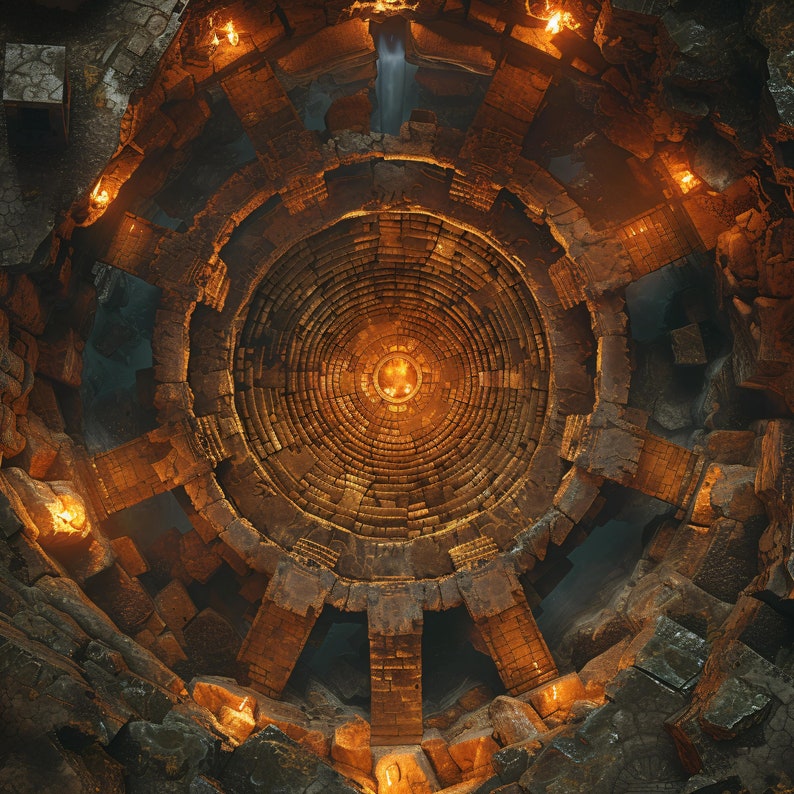 10 Underground Ruins Maps, Pathfinder, D&D, Battlemap, Dungeons and ...