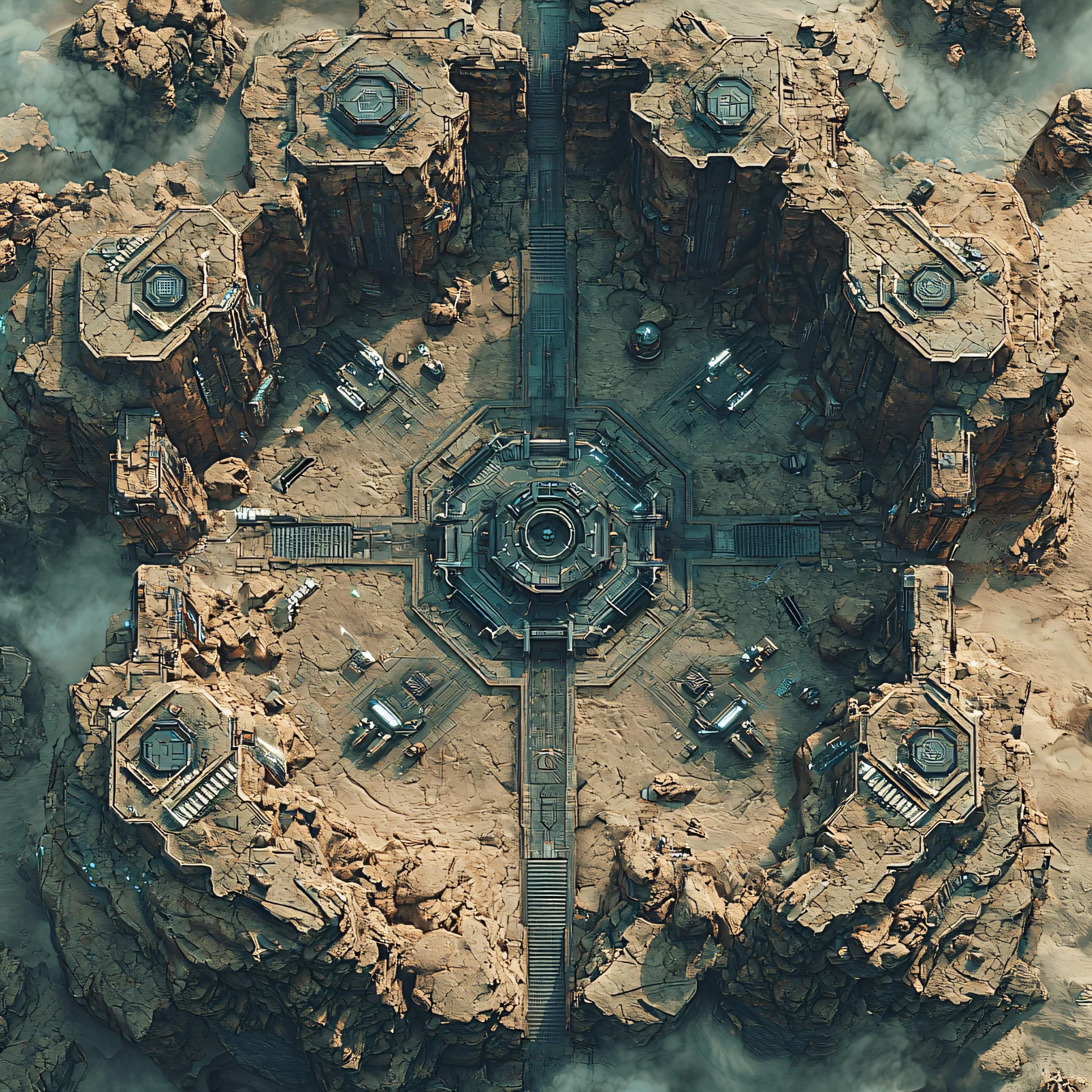 10 Cyberpunk Desert Battlemaps, Sci Fi, Dnd Battle Map, Cyberpunk, D&D ...