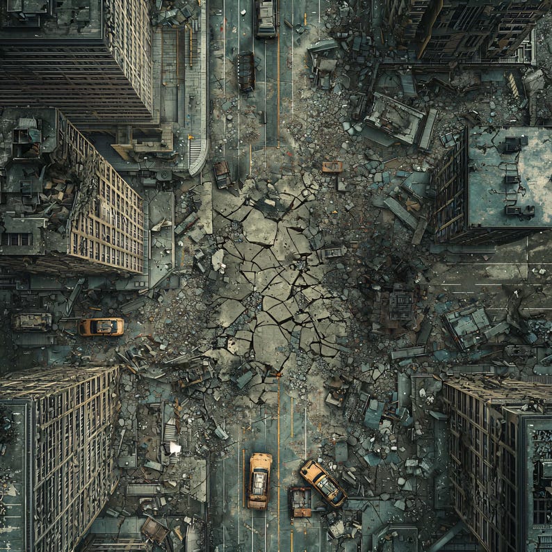 10 Gridless Cyberpunk City Ruins Battlemaps | VTT Pack for Shadowrun ...