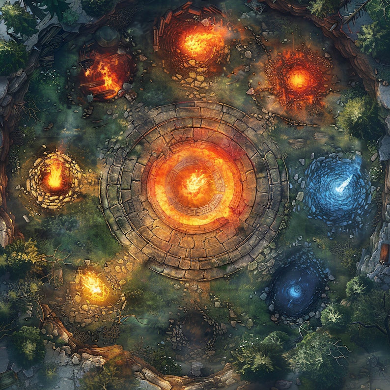 10 Elemental Battle Maps, Dnd Battlemap, Pathfinder,d&d, Battlemap ...