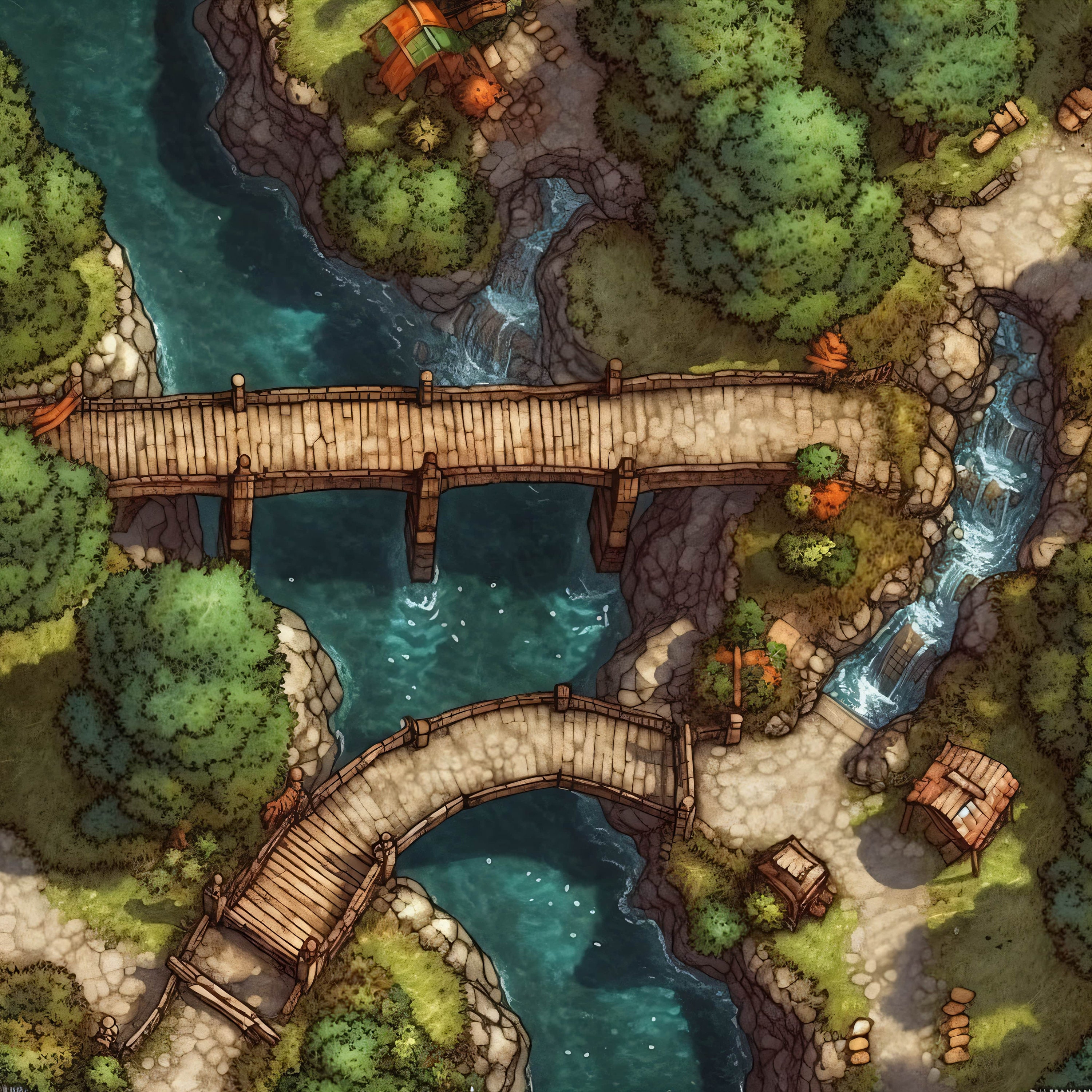 10 mapas de batalla de River Bridge mapa de batalla DnD - Etsy México