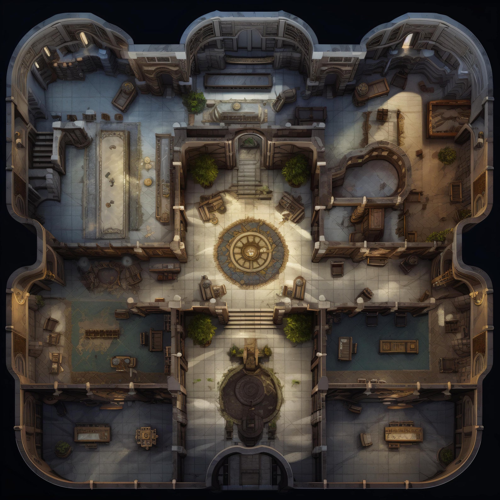 14 Temple Interior Battle Maps, Dnd, Pathfinder, D&D, Battlemap ...