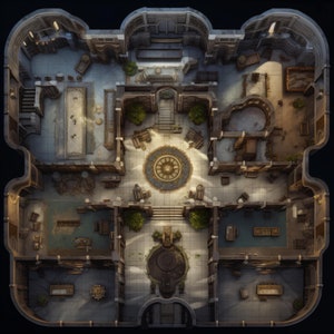 14 Temple Interior Battle Maps, Dnd, Pathfinder, D&D, Battlemap ...
