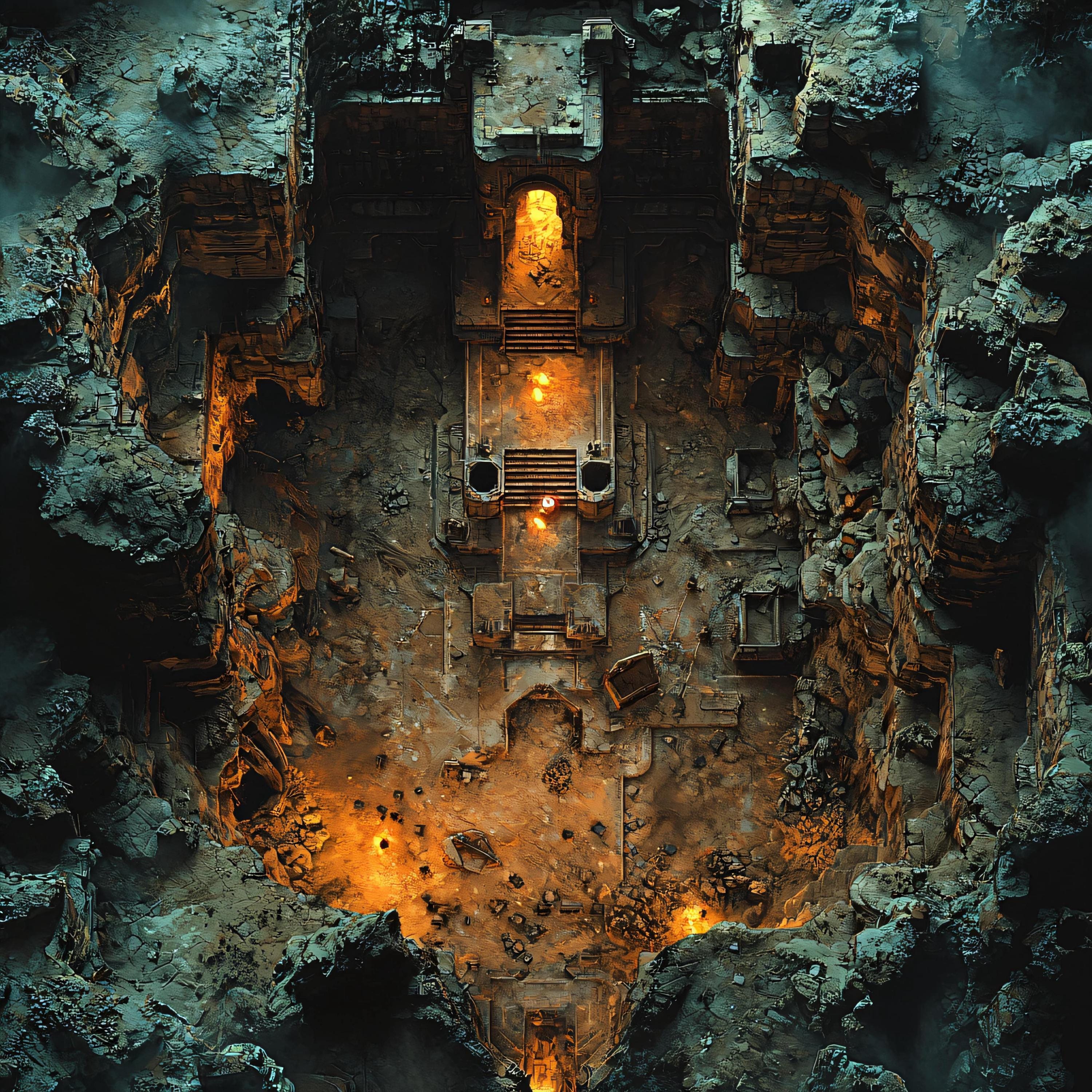 10 Cyberpunk Alien Ruins Battlemaps, Battle Map, Sci Fi, Cyberpunk, D&D ...