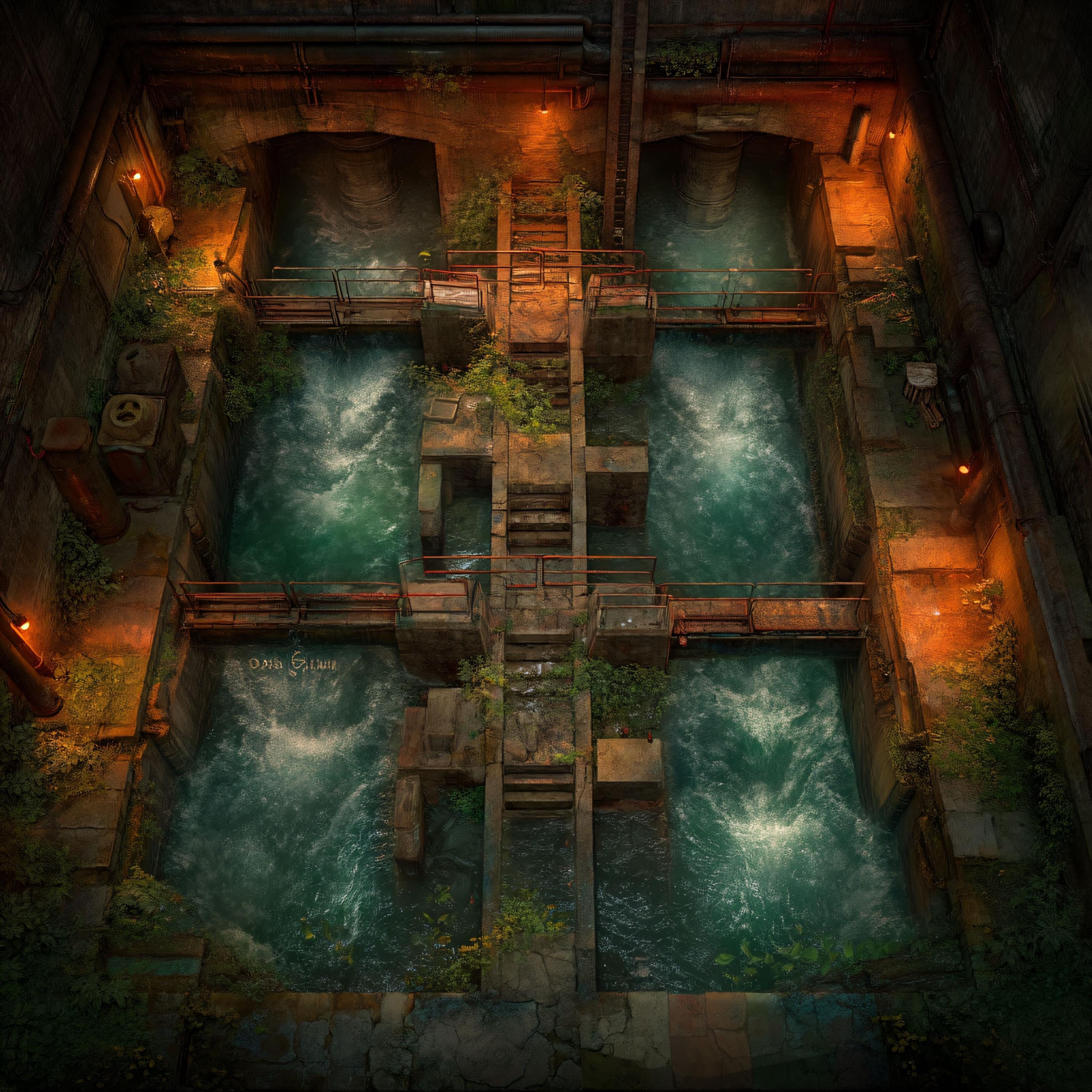 10 Gridless Cyberpunk Sewer Battlemaps | VTT Pack for Shadowrun ...
