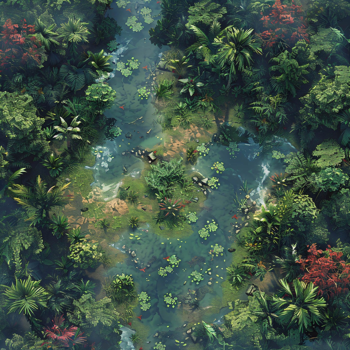 10 Swamp Battle Maps 2, Dnd Battle Map, Pathfinder, D&D, Battlemap, Dungeons and Dragons, Roll20 ...