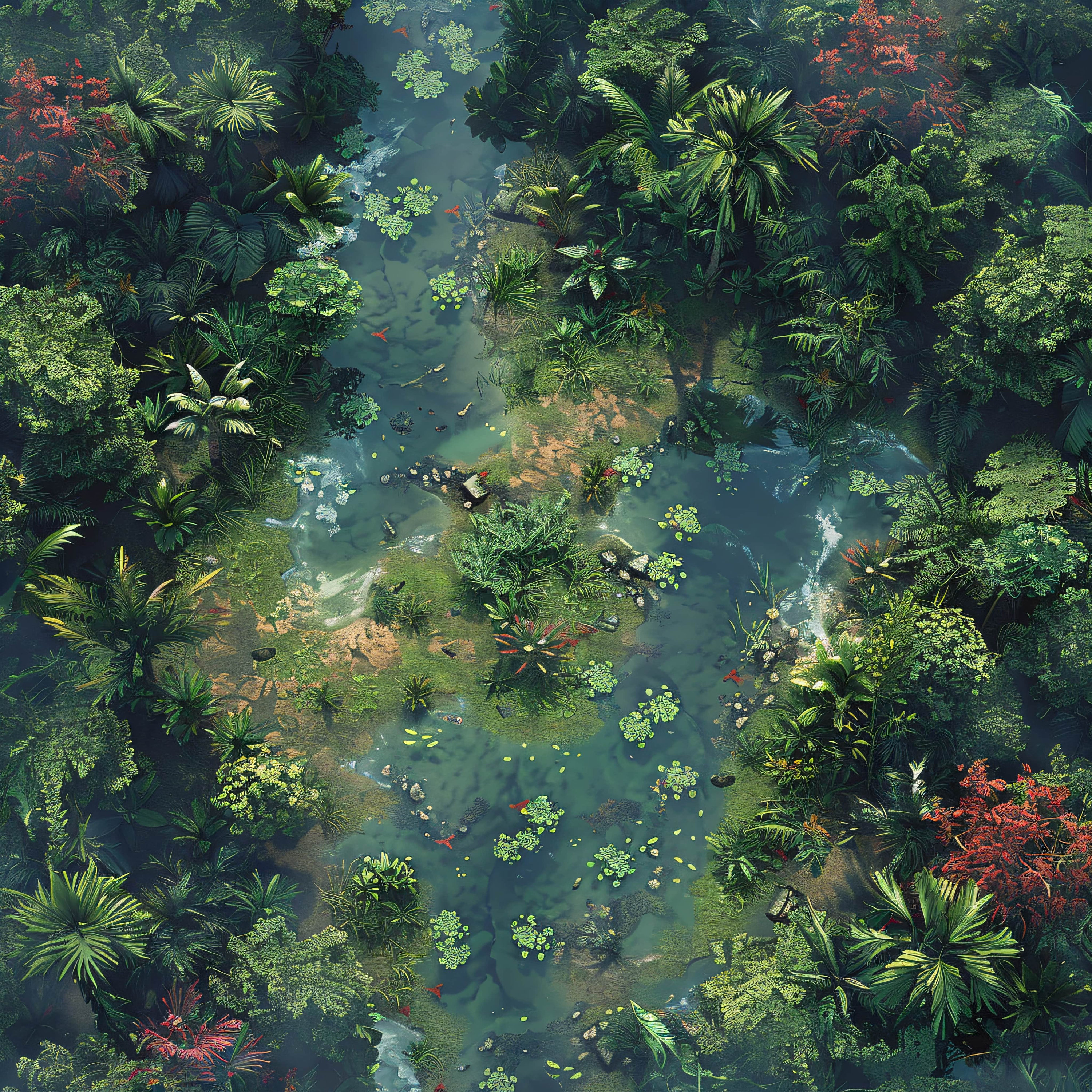 10 Swamp Battle Maps 2, Dnd Battle Map, Pathfinder, D&D, Battlemap ...