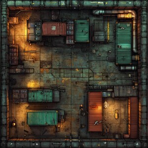 10 Cyberpunk Warehouse Battlemaps 2, Sci Fi, Dnd Battlemap, Cyberpunk ...
