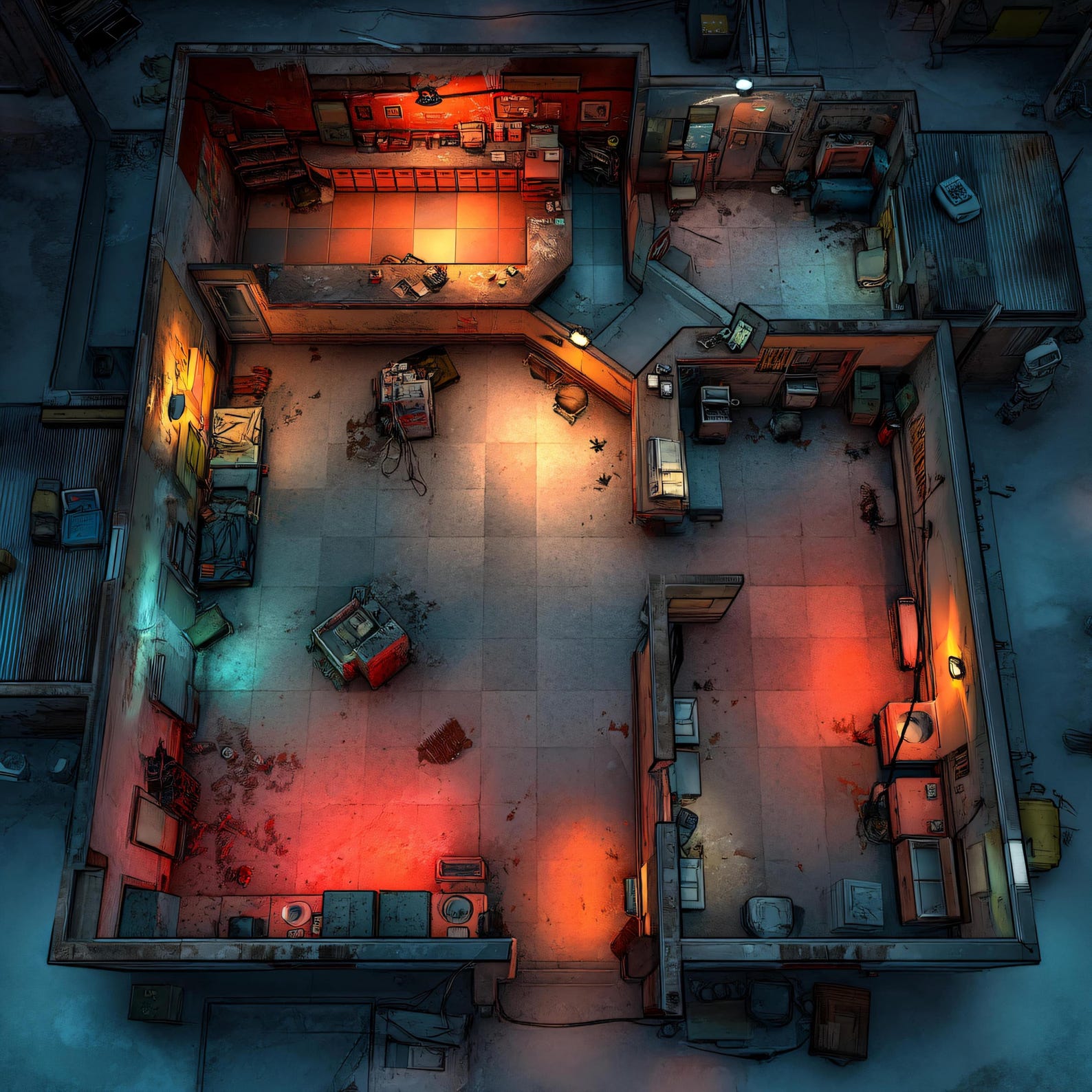 10 End of the World Battle Maps, Sci Fi, Dnd Battle Map, Cyberpunk, D&D ...