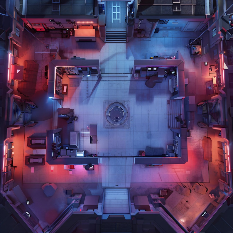 10 Cyberpunk Lab Battlemaps, Sci Fi, Dnd Battle Map, Cyberpunk, D&D ...