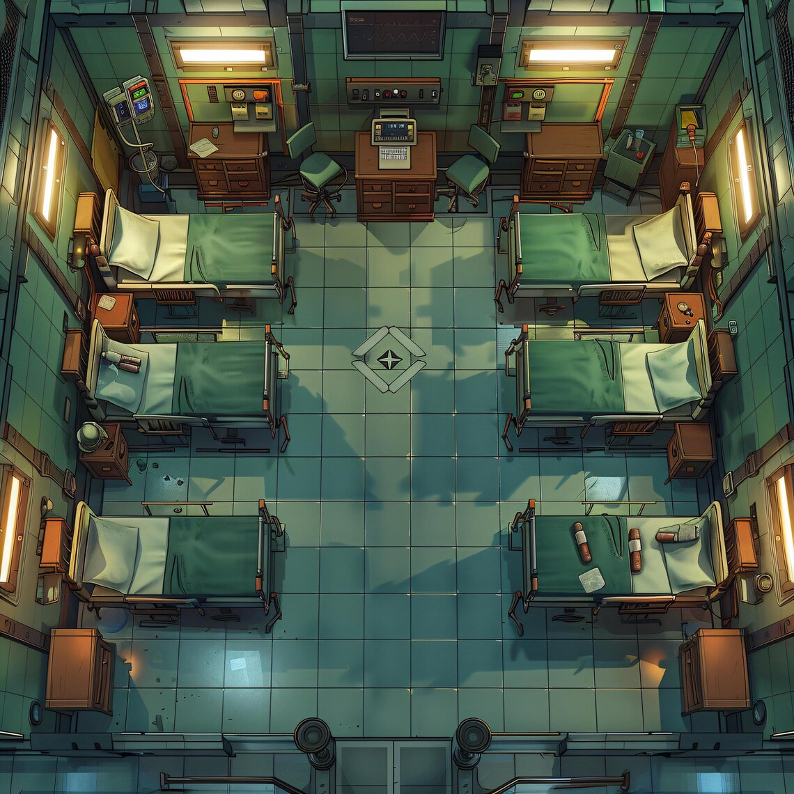 10 Cyberpunk Hospital Battlemaps, Sci Fi, Cyberpunk, D&D, Shadowrun ...