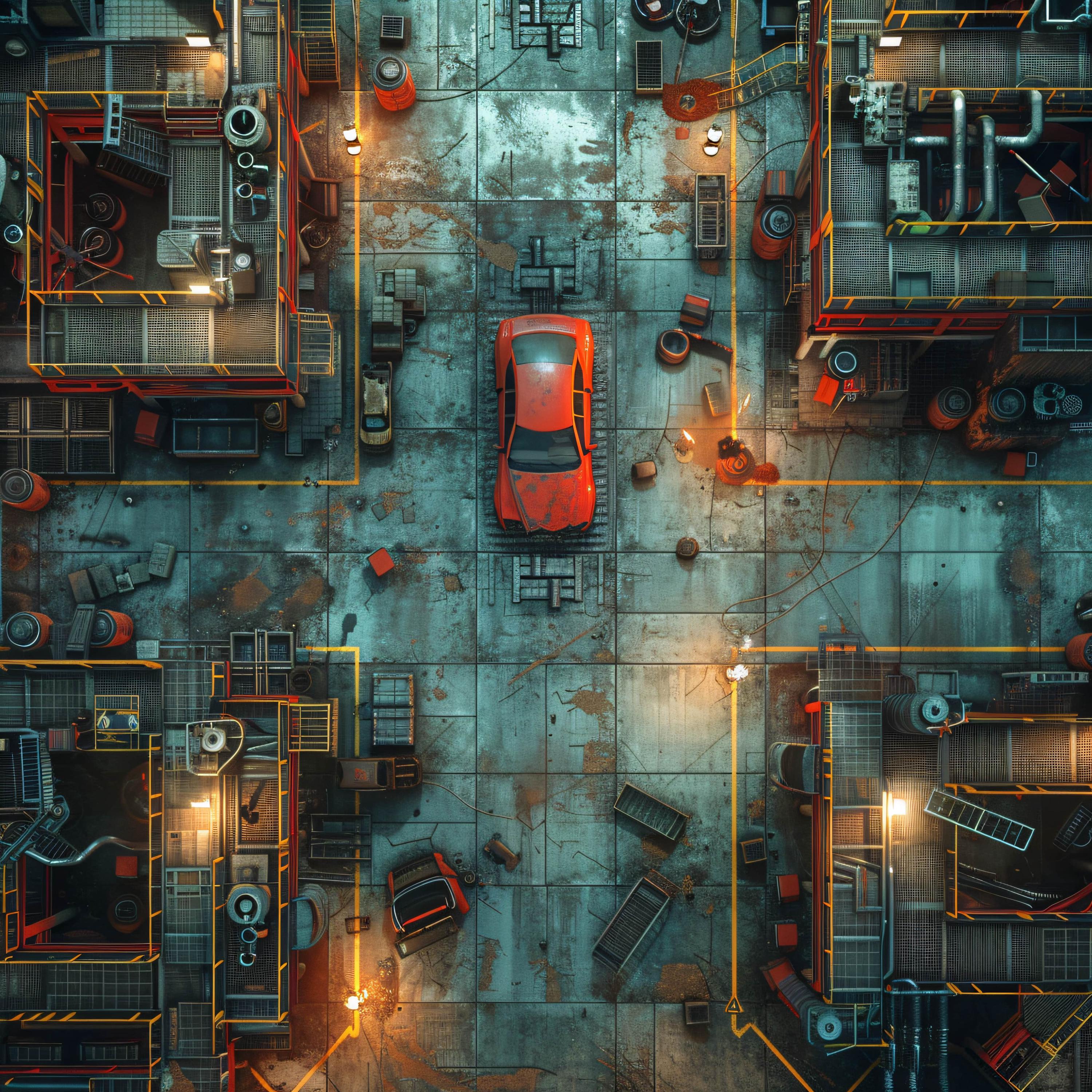 10 Cyberpunk Warehouse Battlemaps 2, Sci Fi, Dnd Battlemap, Cyberpunk ...