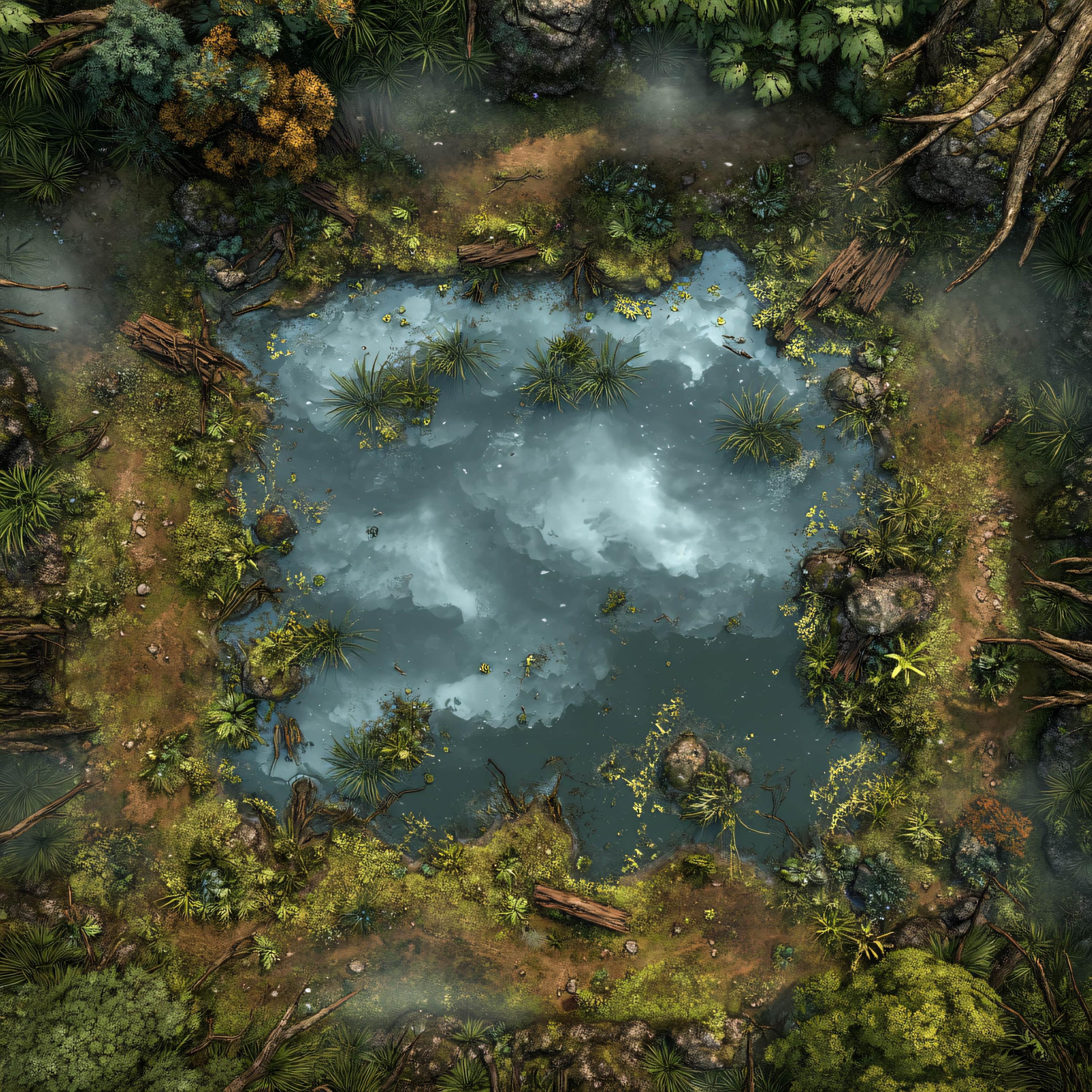 10 Gridless Swamp Life Battle Maps | VTT Pack for Dnd, Pathfinder ...