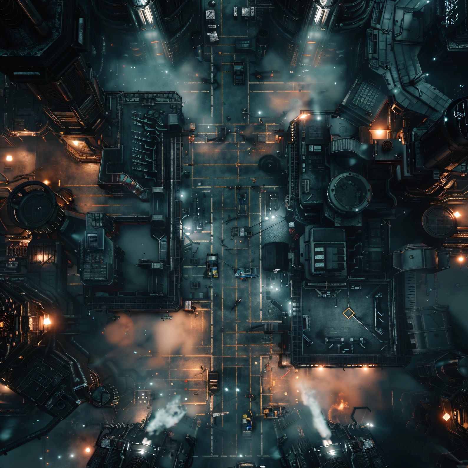 10 Cyberpunk Rooftop Battlemaps, Sci Fi, Dnd Battle Map, Cyberpunk, D&D ...