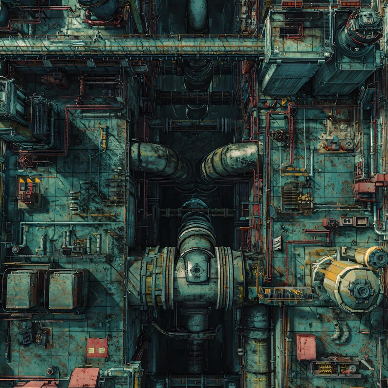 10 Cyberpunk Factory Battlemaps 2, Sci Fi, Dnd Battle Map, Cyberpunk, D ...