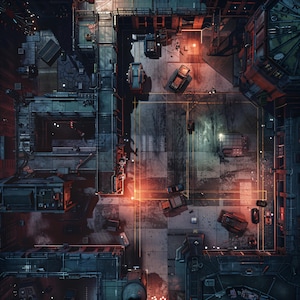10 Cyberpunk Warehouse Battlemaps, Sci Fi, Dnd Battle Map, Cyberpunk, D ...