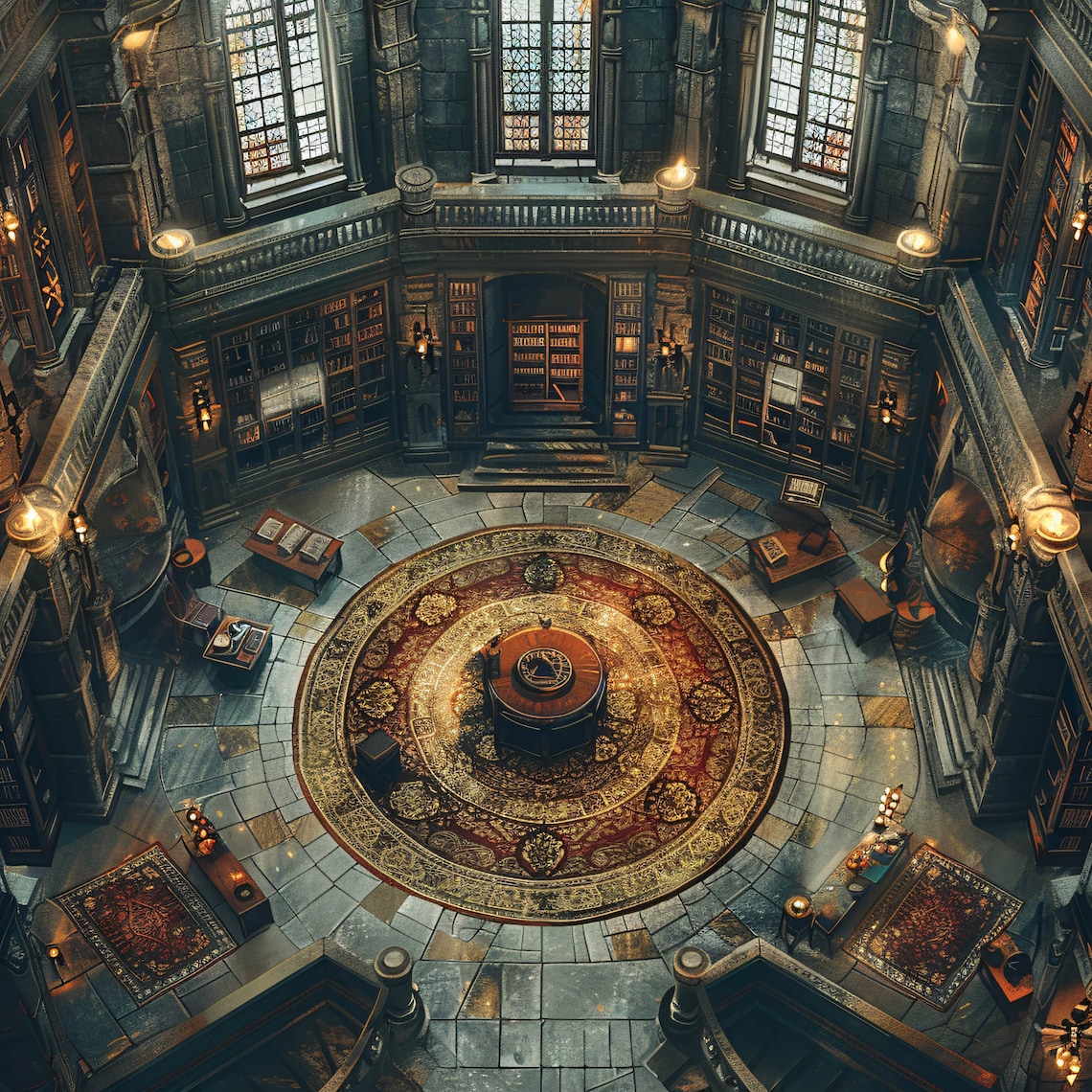 10 Library Battle Maps, Dnd Battlemap, Pathfinder, D&D, Dungeons and ...