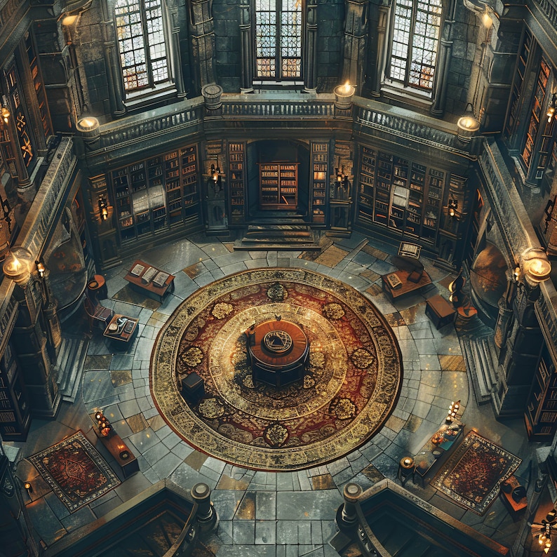 10 Library Battle Maps, Dnd Battlemap, Pathfinder, D&D, Dungeons and ...