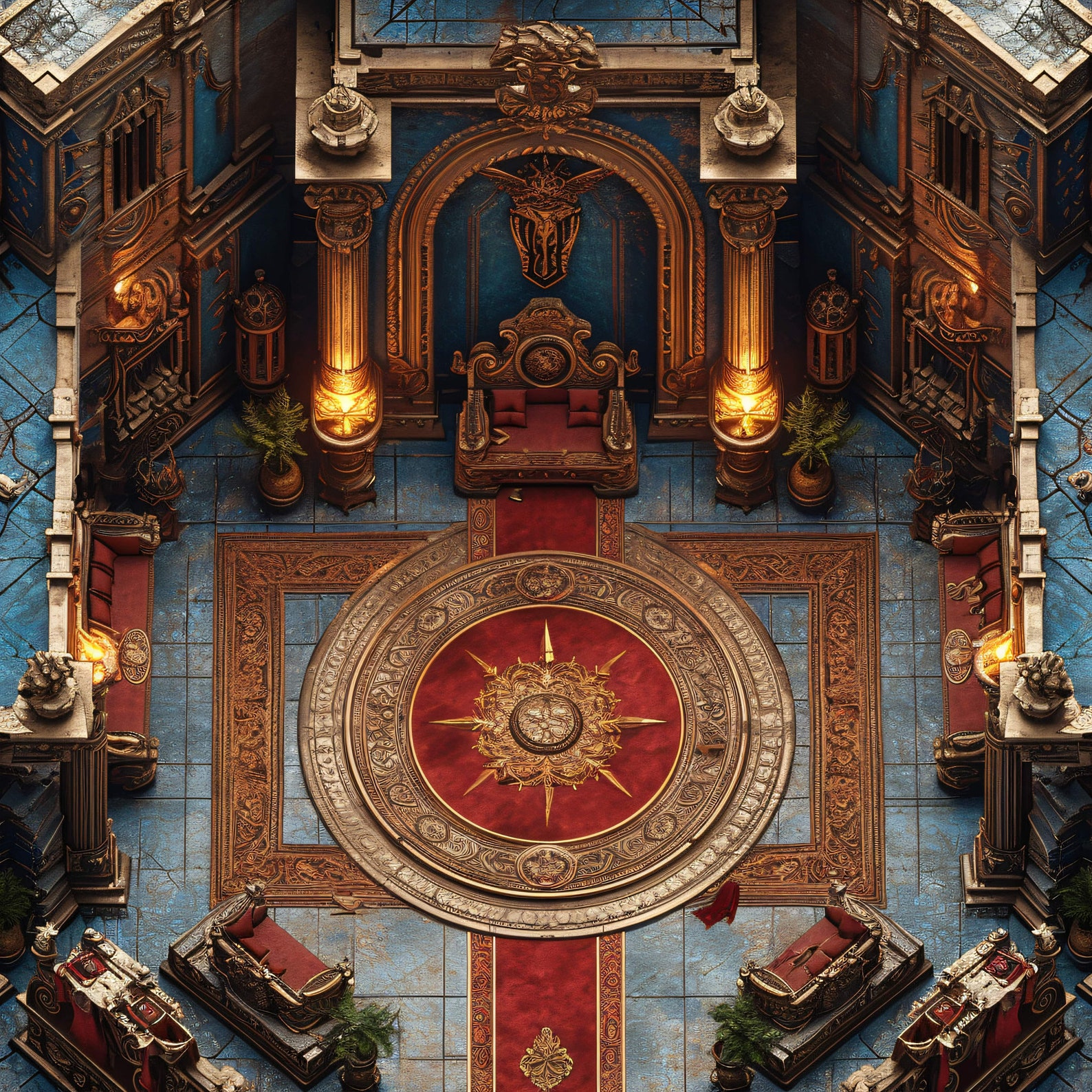 10 Opulent Castle Interior Battle Maps, Dnd Battle Map, Pathfinder, D&D ...