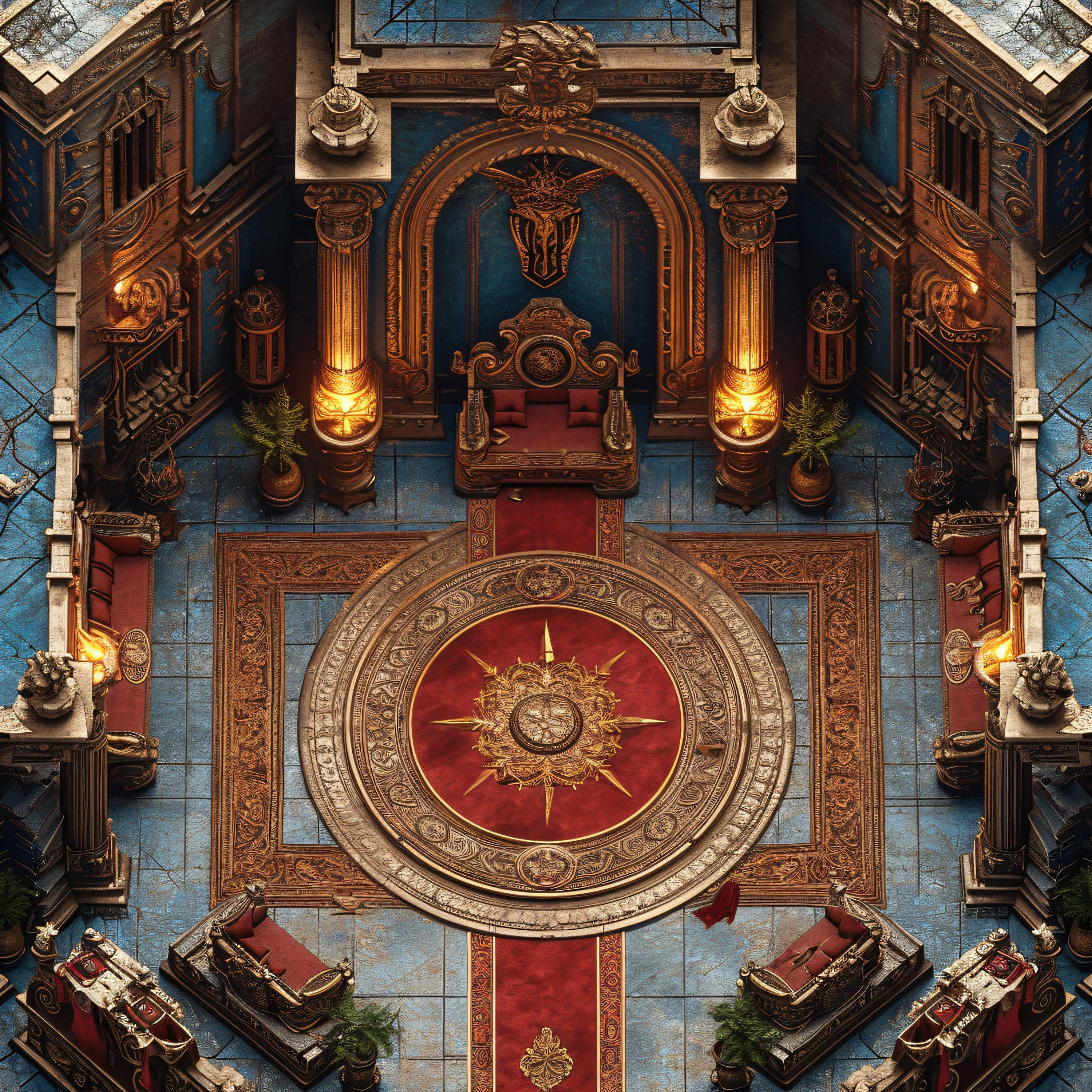 10 Opulent Castle Interior Battle Maps, Dnd Battle Map, Pathfinder, D&D ...
