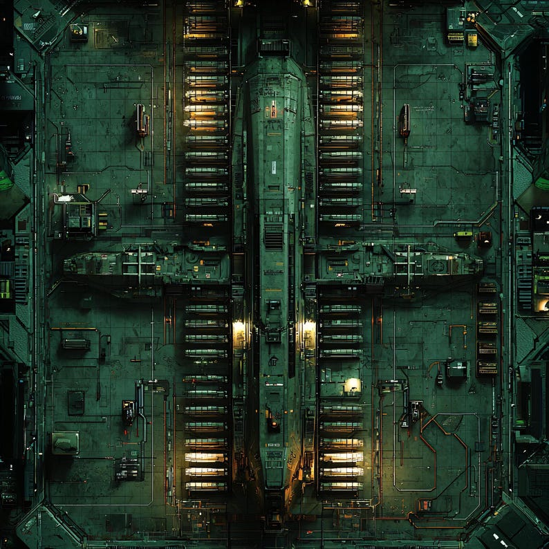 10 Cyberpunk Spaceport Battlemaps, Battle Map, Sci Fi, Cyberpunk, D&D ...