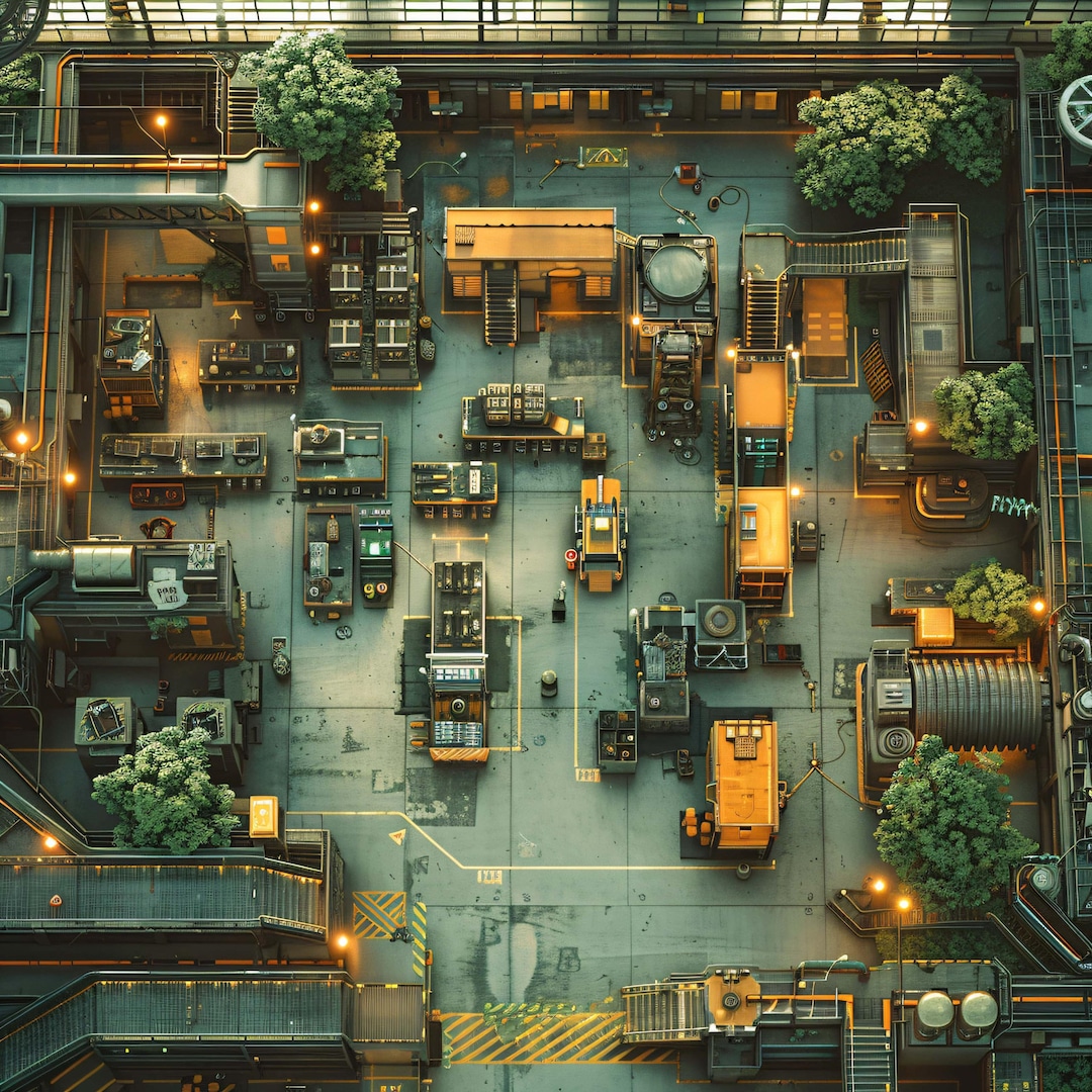 10 Cyberpunk Industry Battlemaps, Sci Fi, Dnd Battle Map, Cyberpunk, D ...