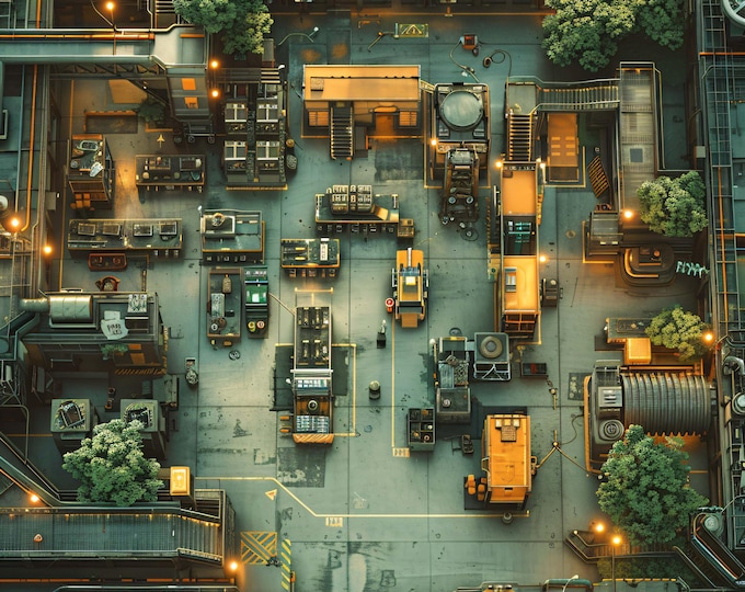 Modern City Battlemap, City Streets, Dnd Map, TTRPG Map, Cyberpunk, D&D ...