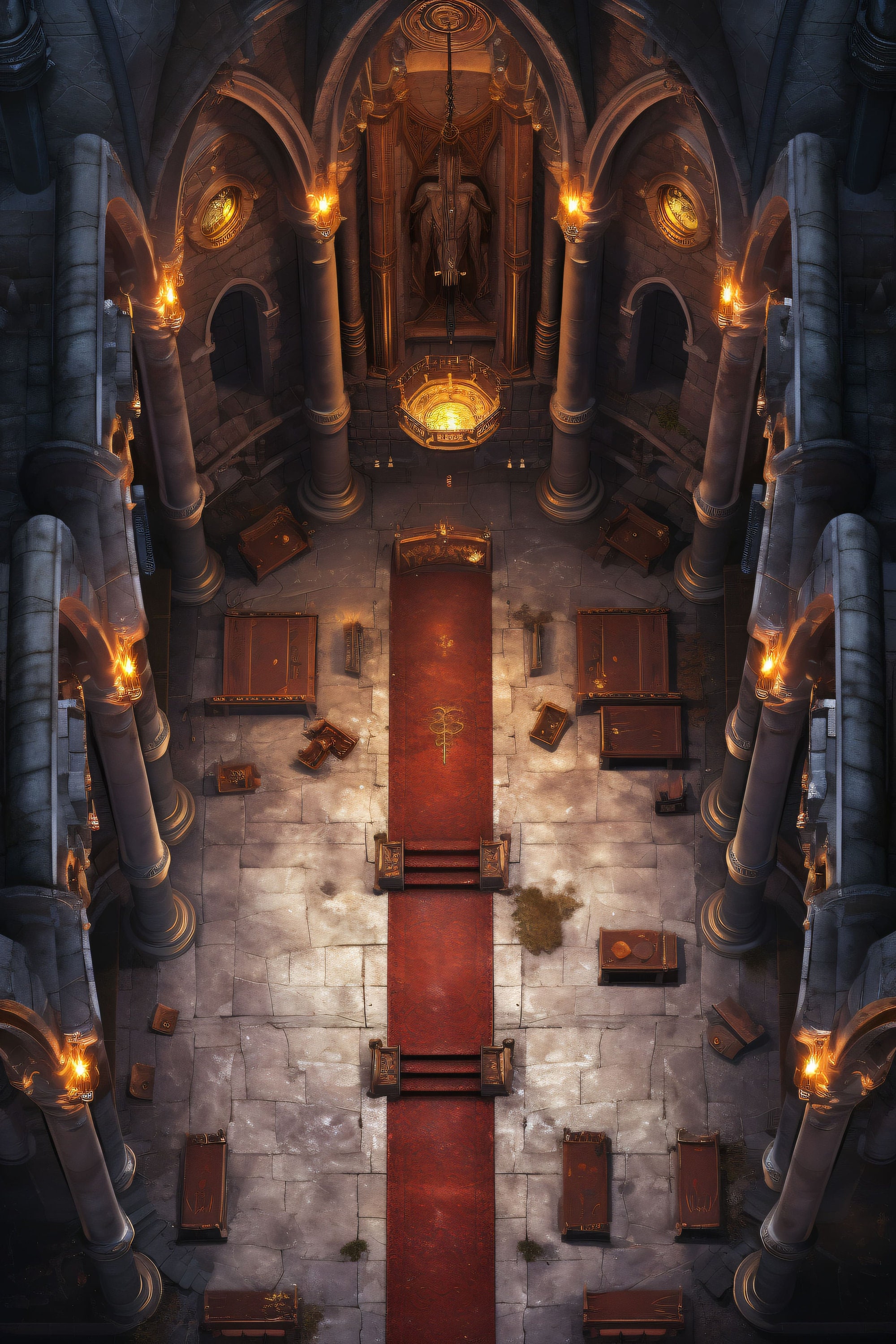 14 Temple Interior Battle Maps, Dnd, Pathfinder, D&D, Battlemap ...