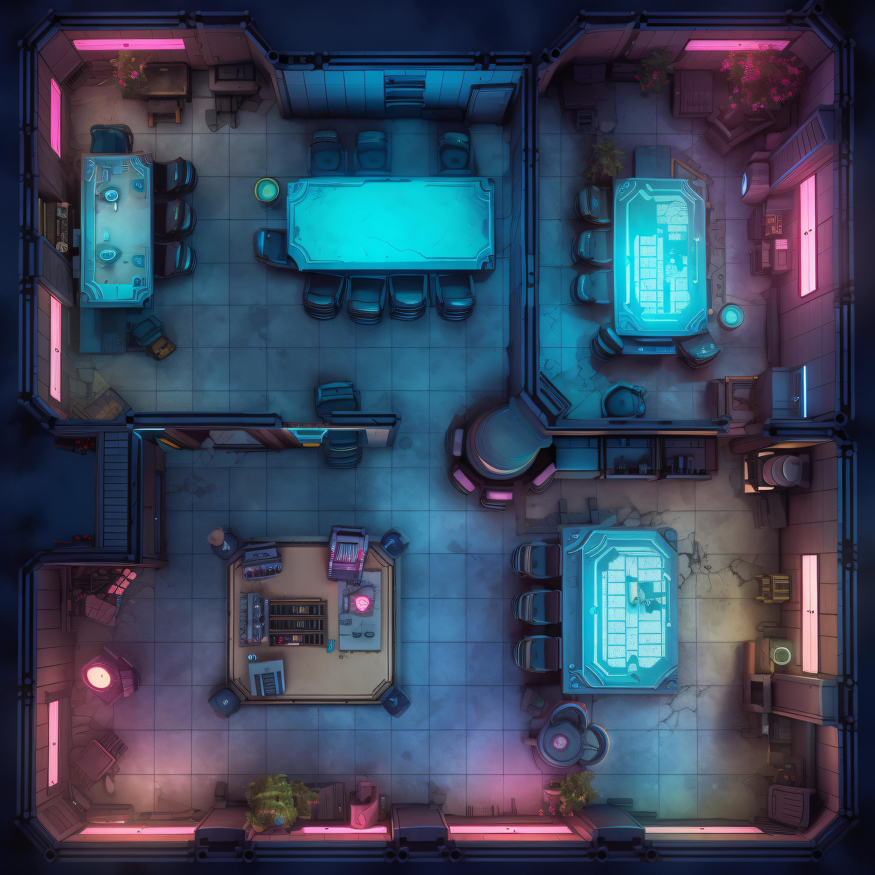 10 Fancy Cyberpunk Battlemaps, Sci Fi, Dnd Battle Map, Cyberpunk, D&D ...