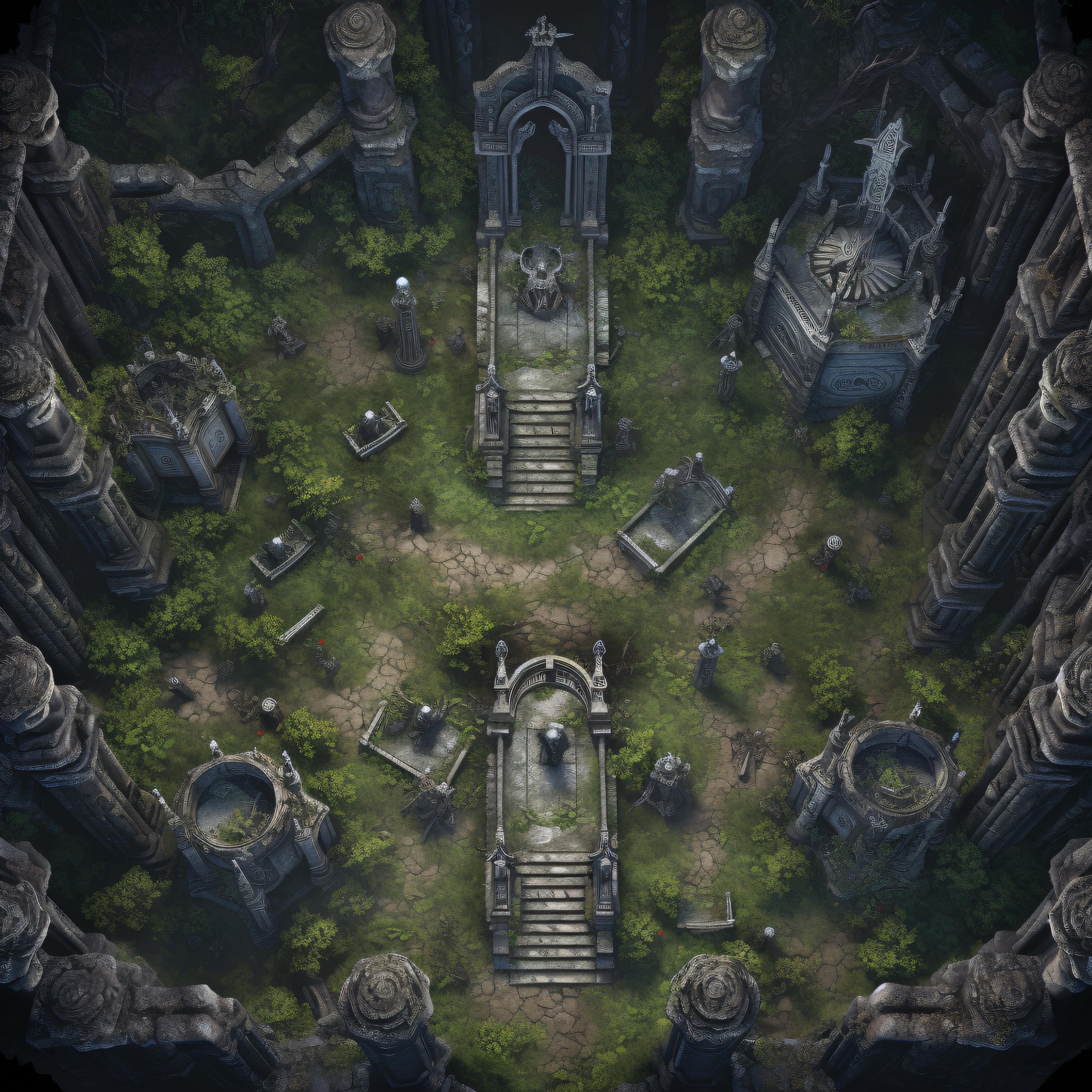 14 Graveyard / Tomb Battle Maps, Dnd, Pathfinder, D&D, Battlemap ...