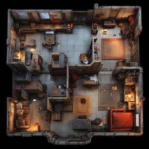 10 Gridless Cyberpunk Apartment Battlemaps | VTT Pack for Shadowrun ...