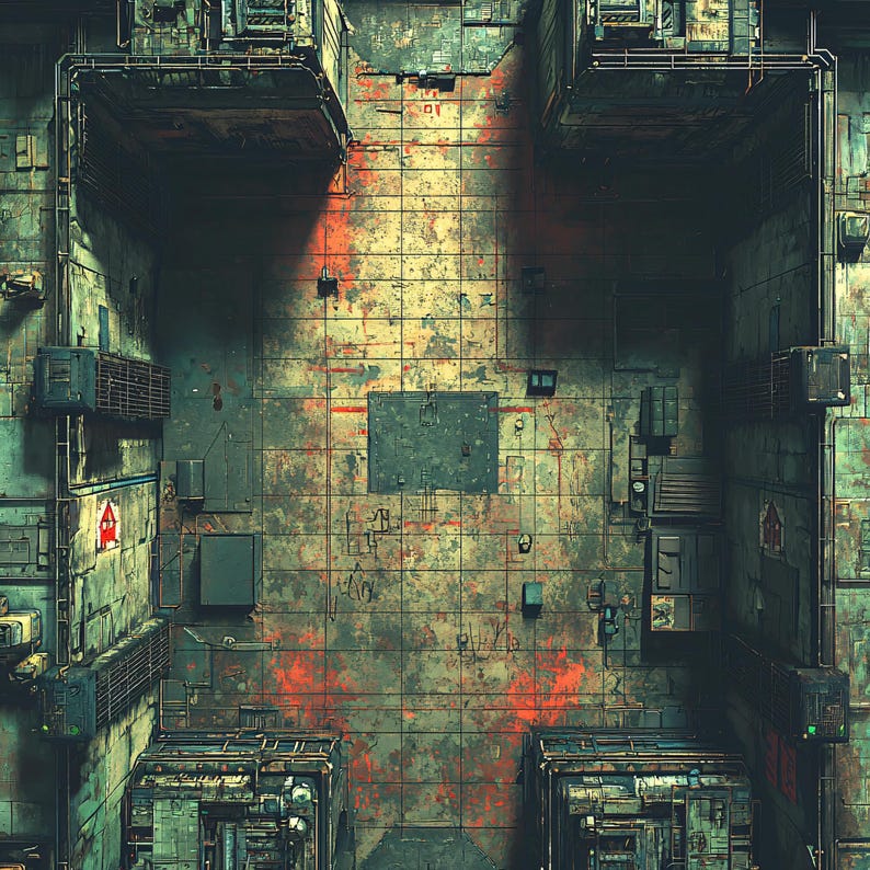 10 Cyberpunk Warehouse Battlemaps 2, Sci Fi, Dnd Battlemap, Cyberpunk ...