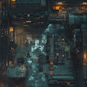 10 Cyberpunk Docks/warehouses Battlemaps, Sci Fi, Cyberpunk, D&D ...