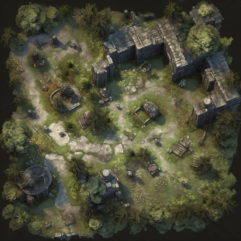 10 Ruin Battle Maps Part 2, Battle Map, Pathfinder, D&D, Battlemap ...