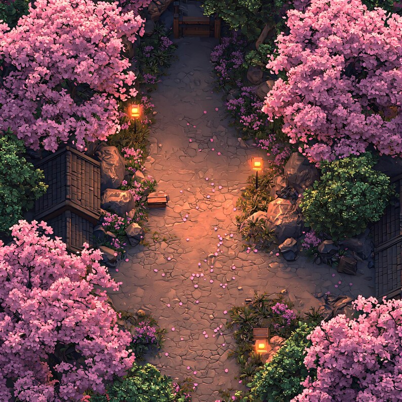 10 Sakura Town Battle Maps, Dnd Battlemap, Pathfinder, D&D, Dungeons ...