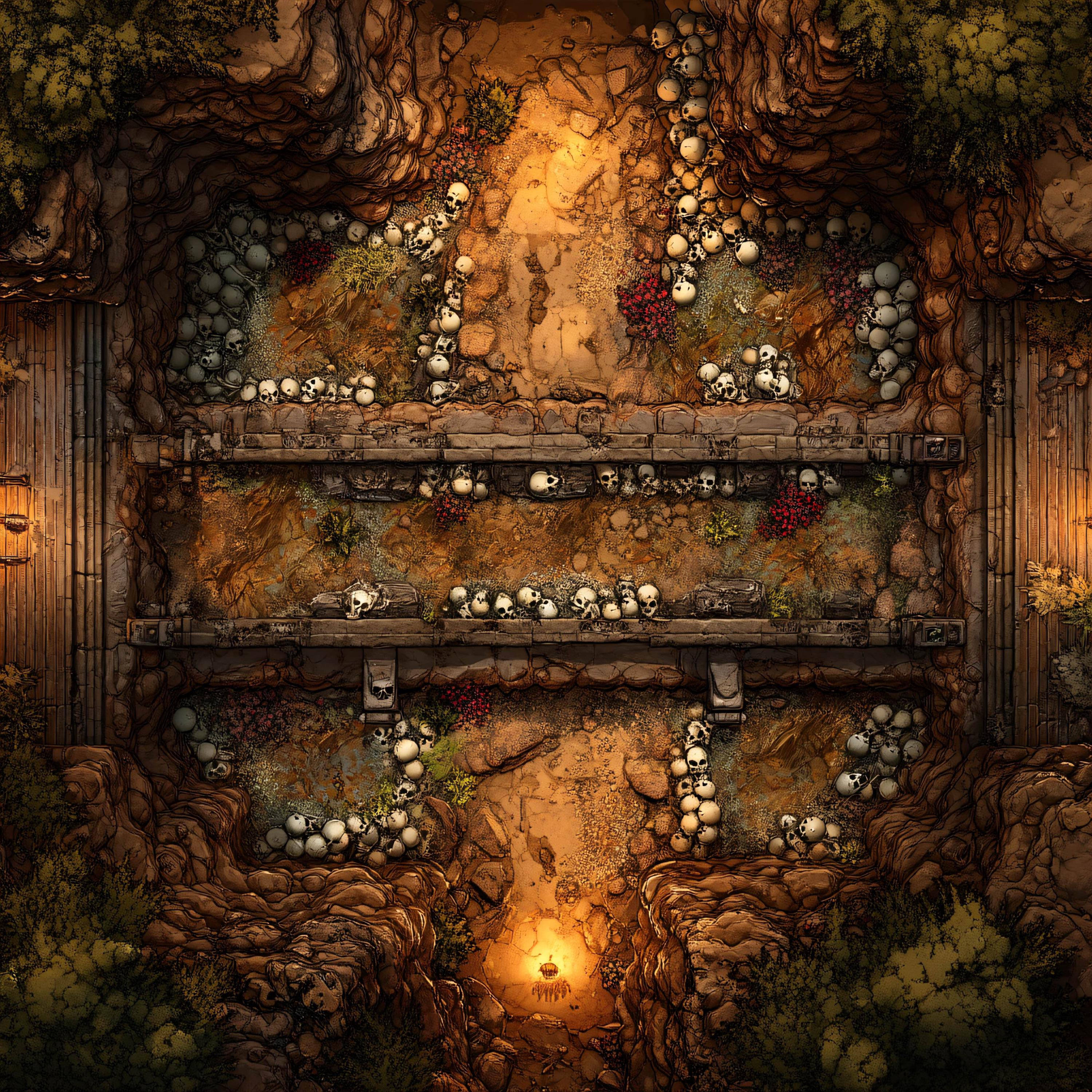 10 Gridless Catacomb Battle Maps | VTT Pack for Dnd, Pathfinder ...