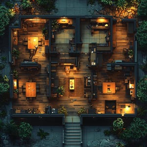10 Gridless Cyberpunk Corpo Office Battlemaps 2 | VTT Pack for ...