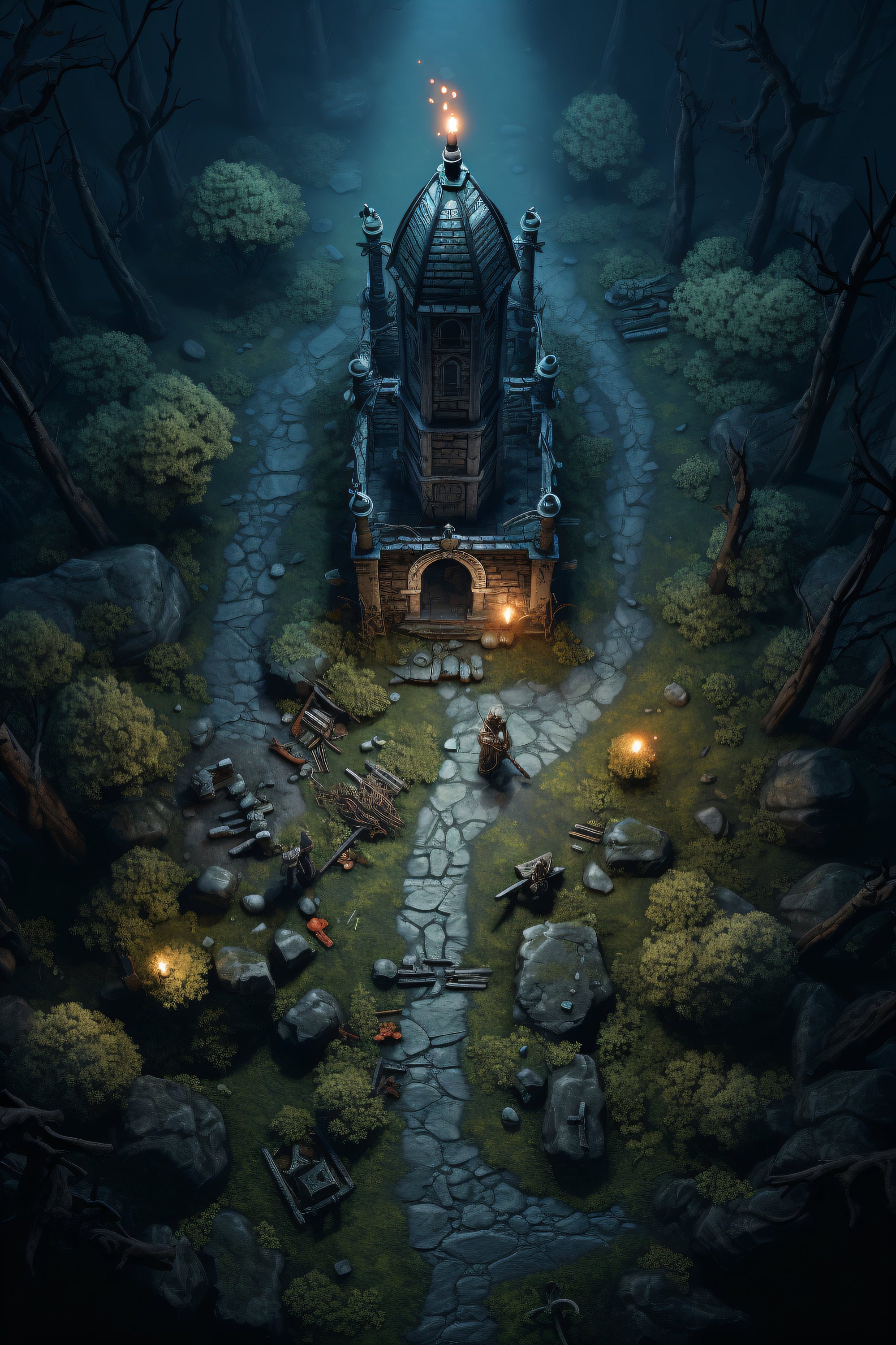 14 Graveyard / Tomb Battle Maps, Dnd, Pathfinder, D&D, Battlemap ...