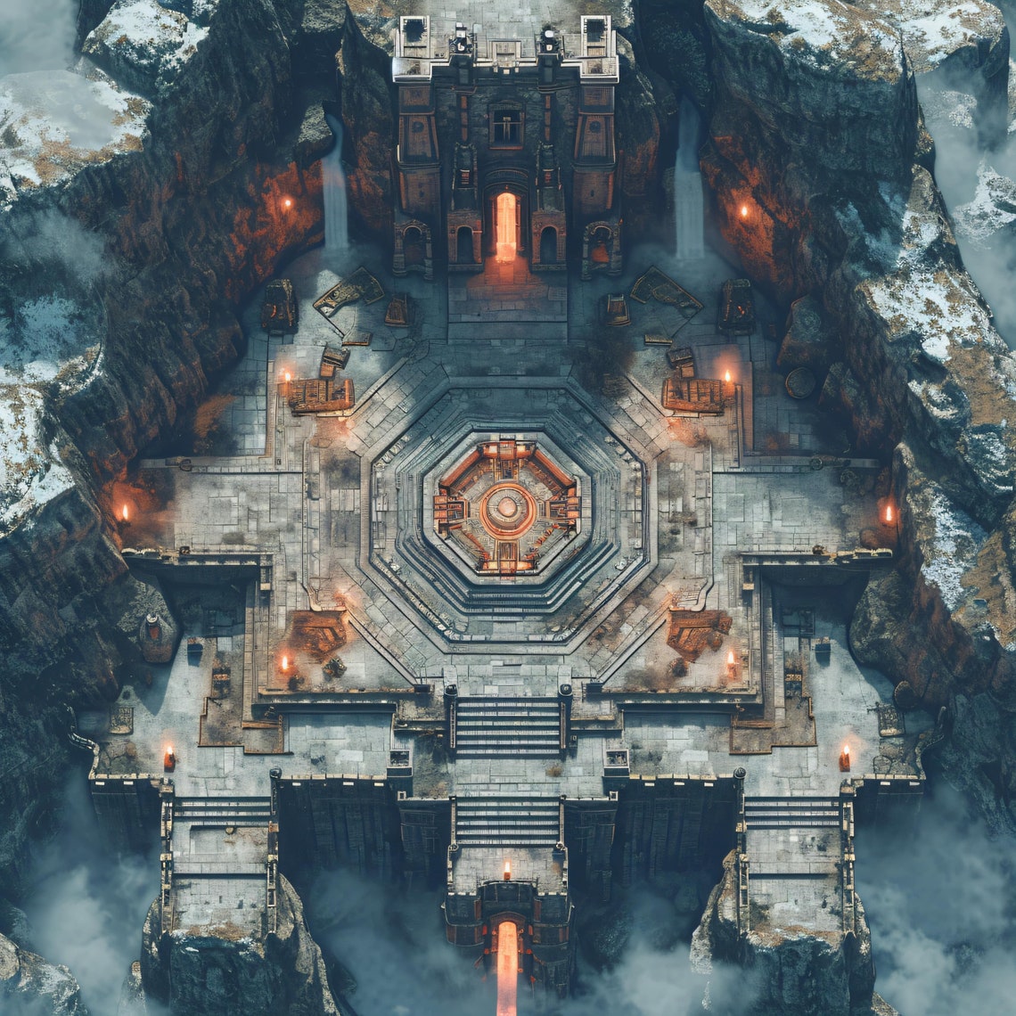 20 Dwarven Stronghold Battle Maps and 20 Grey Blueprints, Dnd Battlemap ...