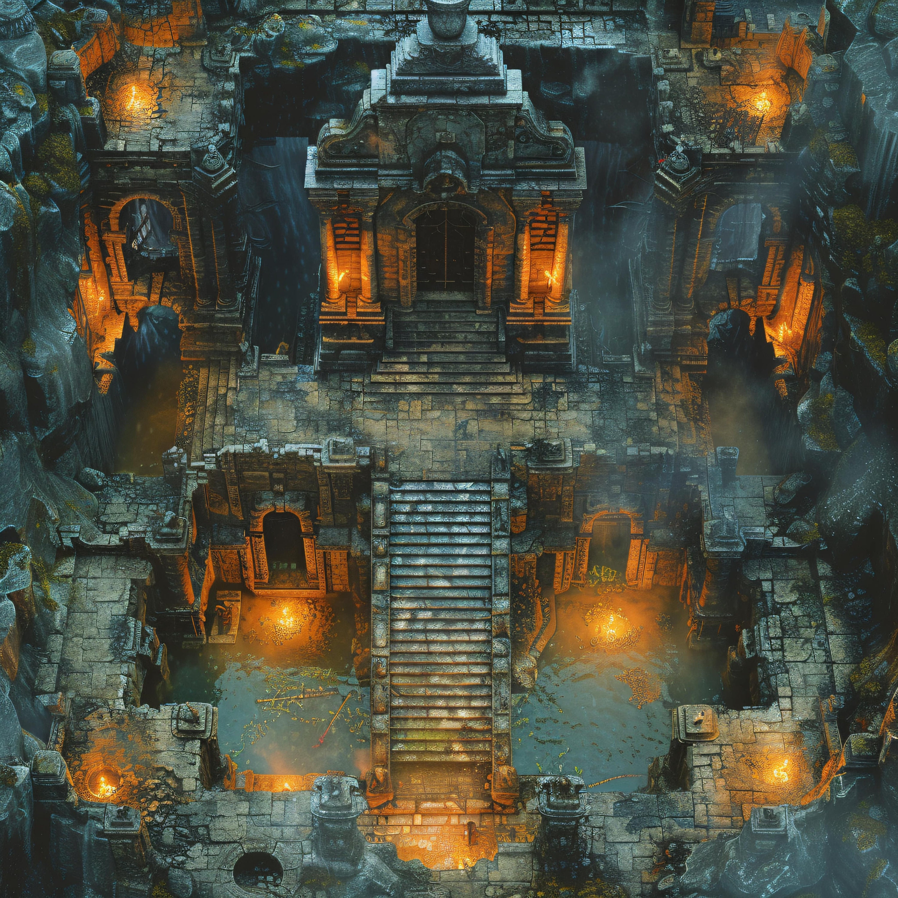 10 Gridless Underground Ruins Battle Maps | VTT Pack for Dnd ...
