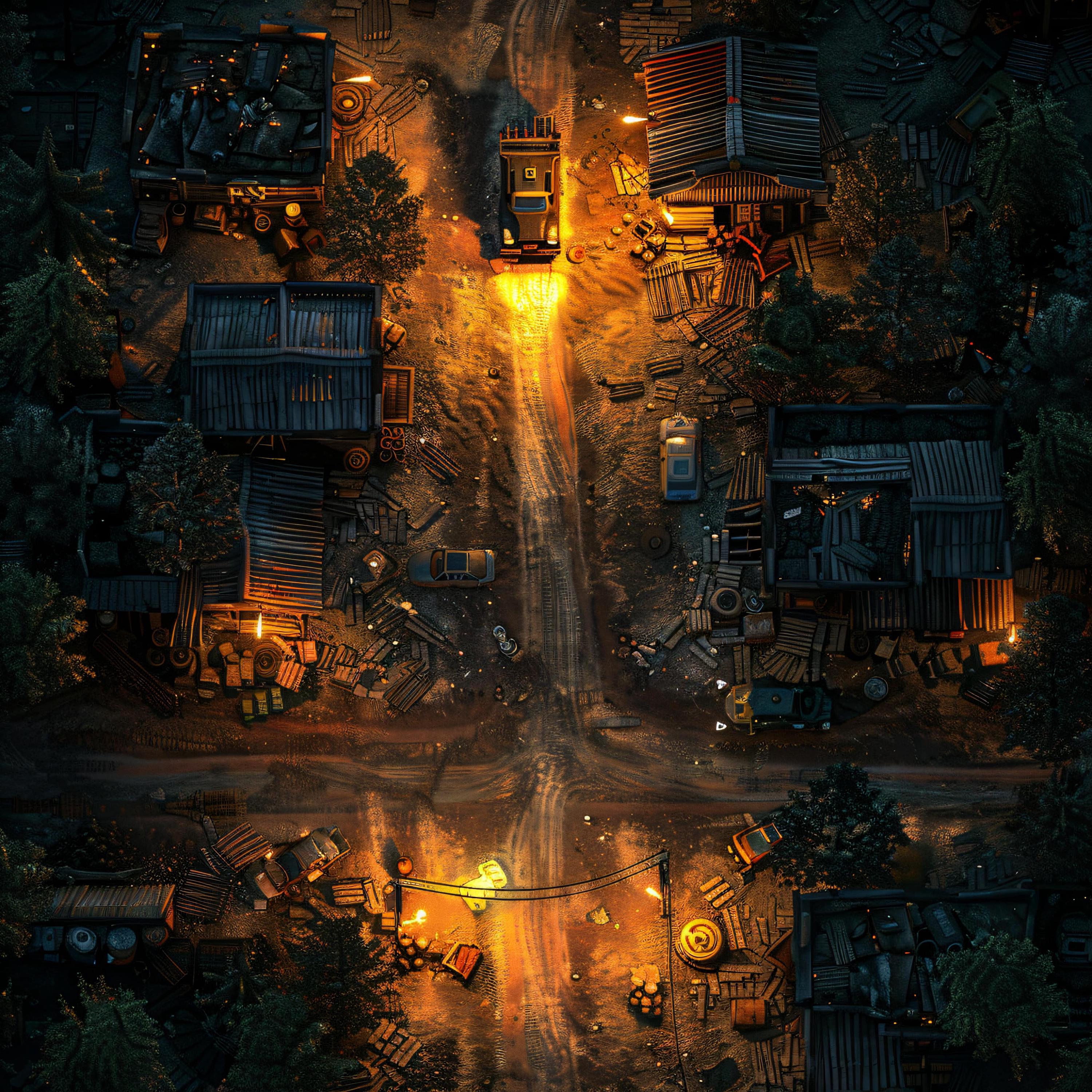 10 Cyberpunk Rural Battlemaps, Sci Fi, Cyberpunk, D&D, Shadowrun ...