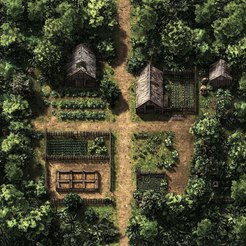 10 Gridless Farming Maps Battle Maps | VTT Pack for Dnd, Pathfinder ...