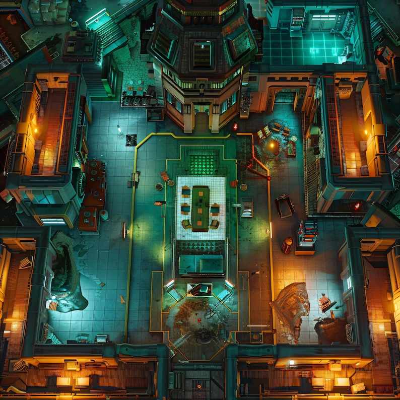 10 Cyberpunk Lab Battlemaps, Sci Fi, Dnd Battle Map, Cyberpunk, D&D ...