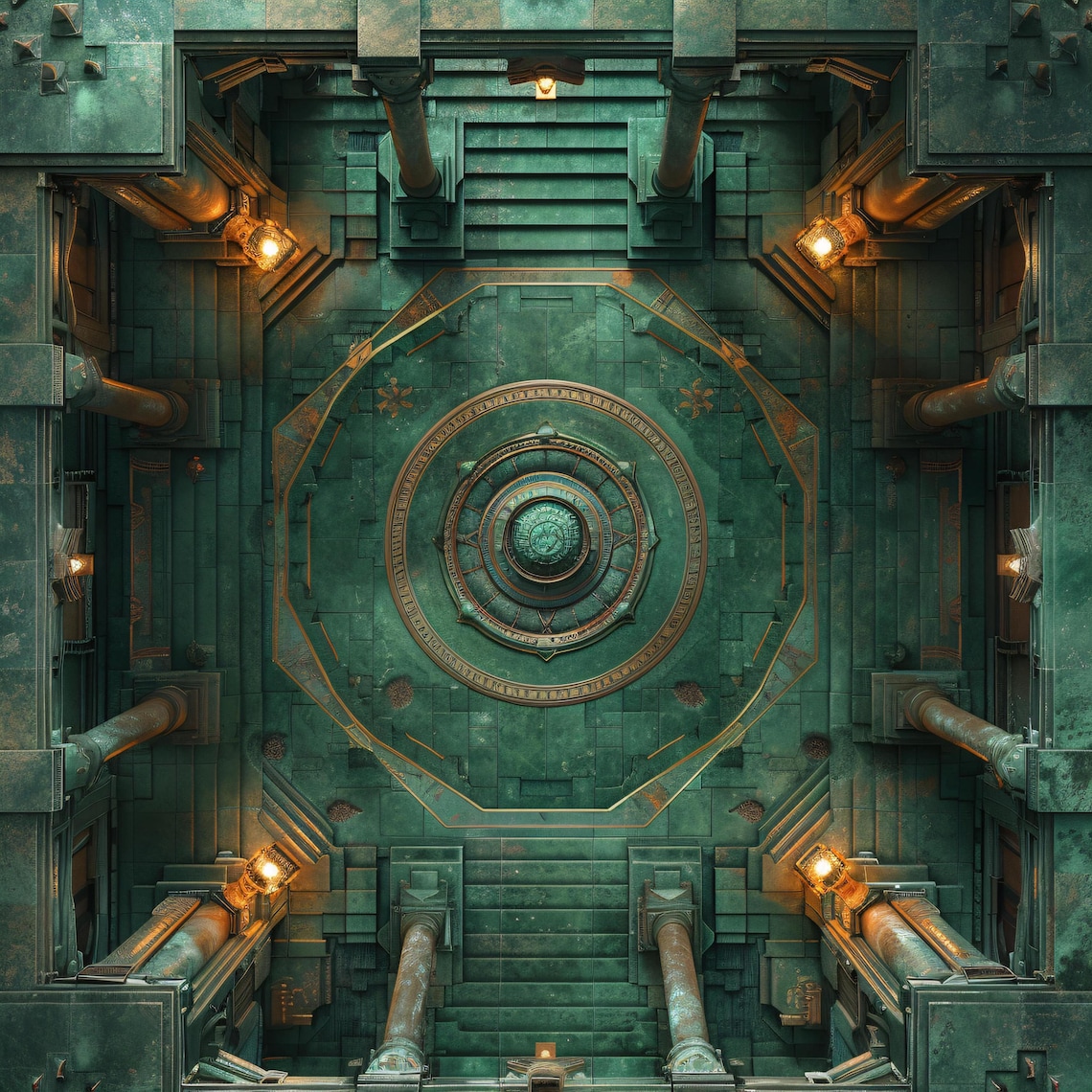 10 Cyberpunk Temple Battlemaps, Sci Fi, Dnd Battle Map, Cyberpunk, D&D ...