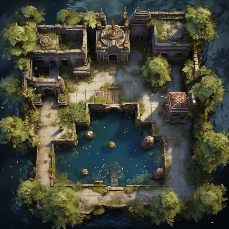 10 Temple Exterior Battle Maps Dnd Pathfinder D&D - Etsy Australia